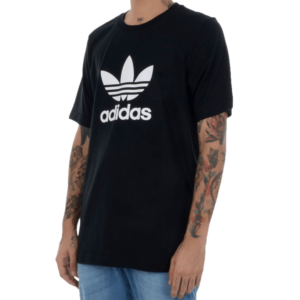 Camiseta Masculina Adidas Trefoil Preta - overboard